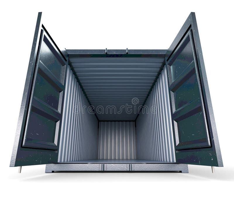 Open Empty Shipping Container Stock Illustration - Illustration of ...