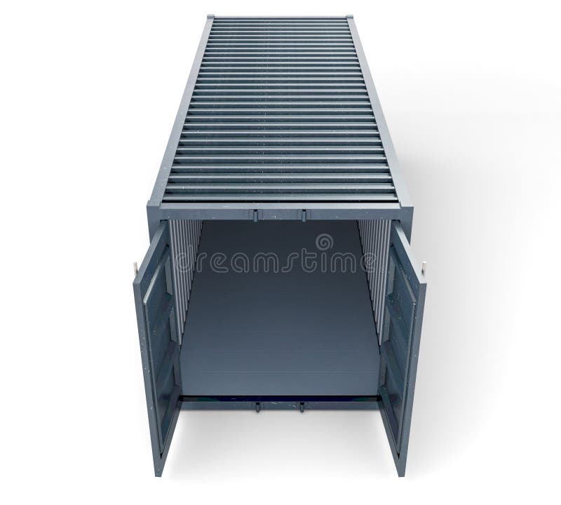 Open Empty Shipping Container Stock Illustration - Illustration of ...