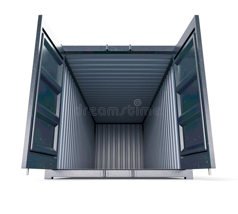 Open Empty Shipping Container Stock Illustration - Illustration of ...