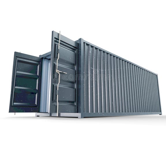 Open Empty Shipping Container Stock Illustration - Illustration of ...
