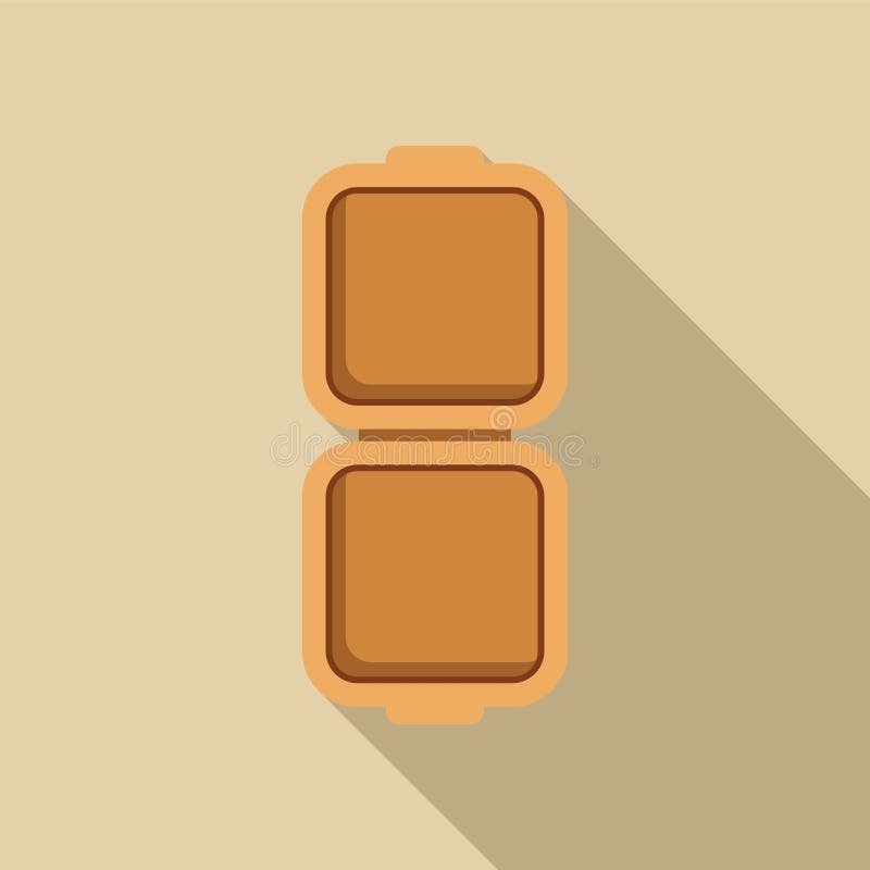 Open Empty Square Food Box Container Packaging Flat Icon Design Stock ...