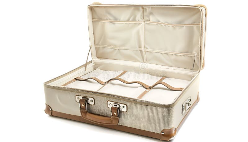 Open Empty Suitcase for Travelling Isolated on White Stock Image ...