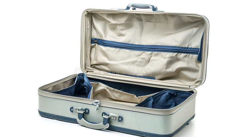 Open Empty Suitcase for Travelling Isolated on White Stock Photo ...