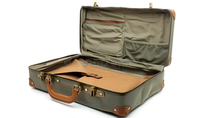 Open Empty Suitcase for Travelling Isolated on White Stock Image ...