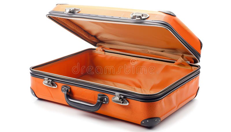 Open Empty Suitcase for Travelling Isolated on White Stock Photo ...