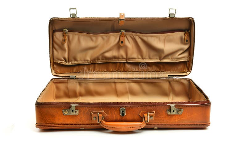 Open Empty Suitcase for Travelling Isolated on White Stock Photo ...