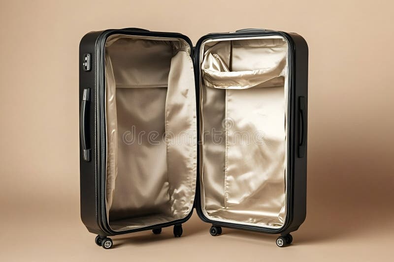 Open Empty Suitcase on Wheels Getting Ready for Travel Stock Photo ...