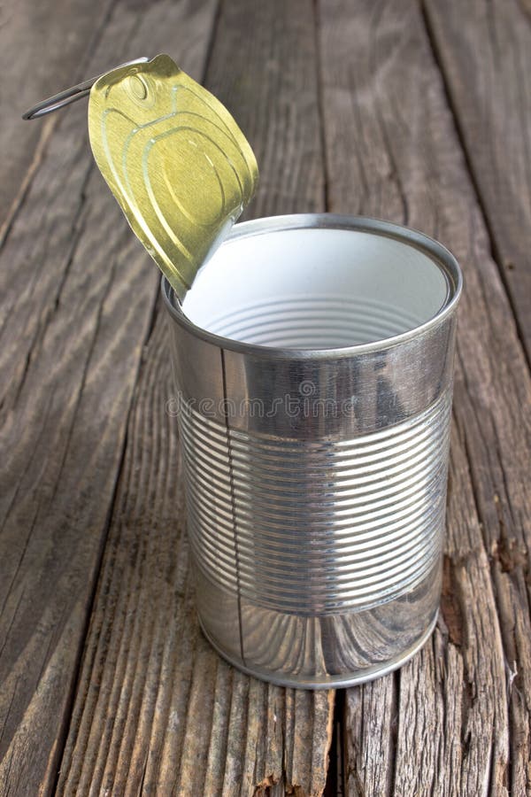 Open empty tin can stock image. Image of package, white - 40831195