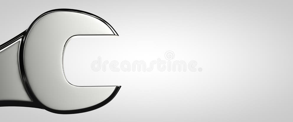 Open-end Spanner Close-up. Hand Tools Topic Stock Illustration ...