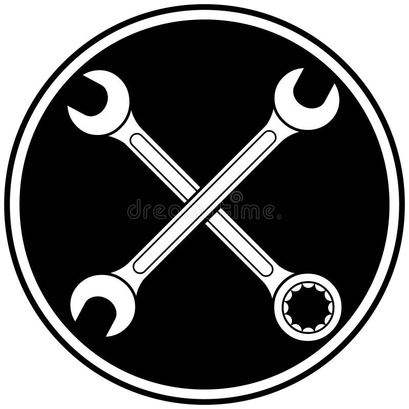 Open Ended Wrench Symbol stock vector. Illustration of cartoon - 72947148