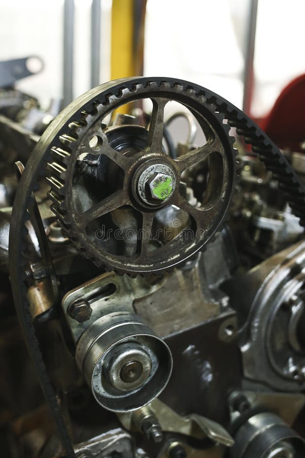 Open Engine Exhibited with Most of Its Parts in View Stock Photo ...