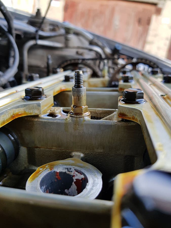 Open engine with oil stock photo. Image of veranda, black - 124792102