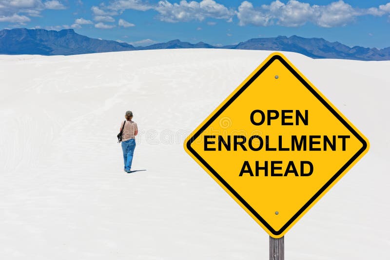 Open Enrollment Ahead Sign stock photo. Image of idea - 186714600