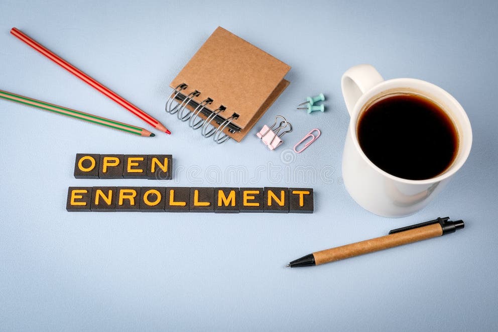 Open Enrollment. Text from Old Alphabet Letters Stock Image - Image of ...