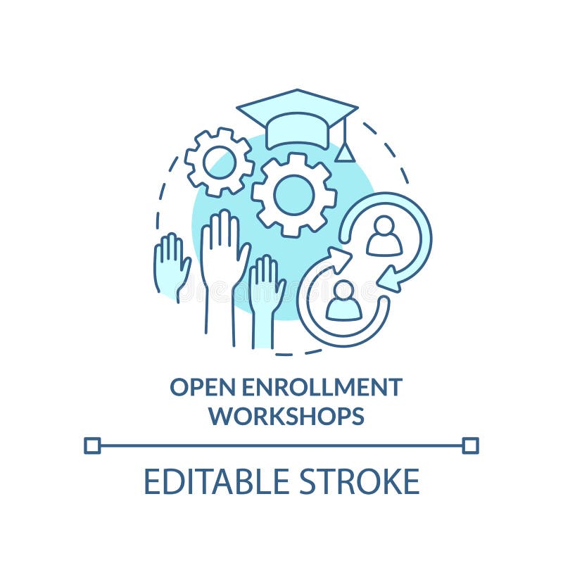 Open Enrollment Workshops Turquoise Concept Icon Stock Illustration ...