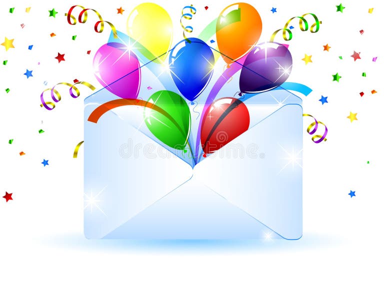 Open envelope stock illustration. Illustration of fireworks - 18232023