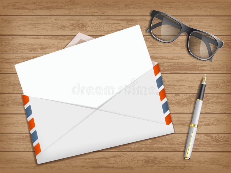 Open Envelope with Blank Letter for Text. Paper Template Stock Vector ...