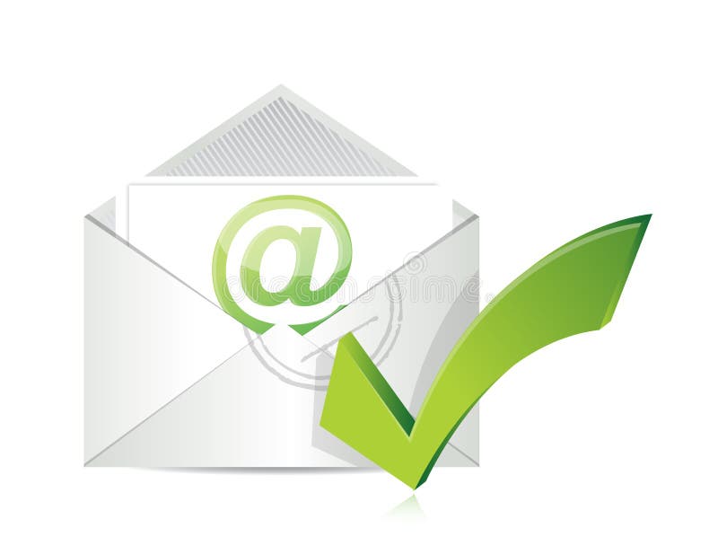 Open Envelope with a Check Mark Symbol Stock Illustration ...