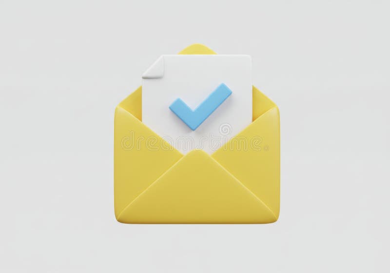 Open Envelope with Checkmark Confirming Message Success Stock ...