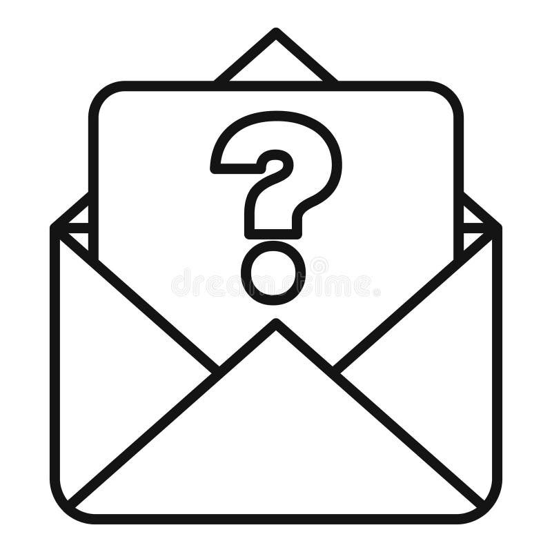 Open Envelope Containing Question Mark Icon Minimalist Stock Vector ...