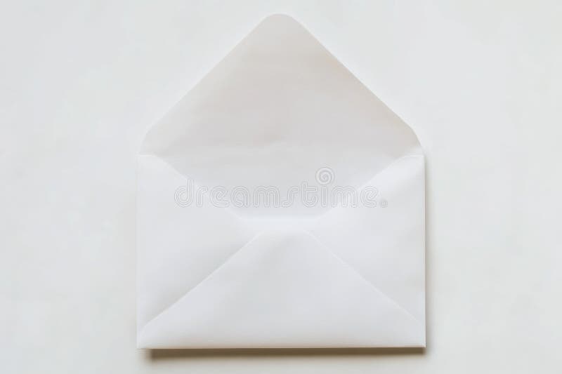 An Open Envelope Containing a White Piece of Paper Stock Illustration ...