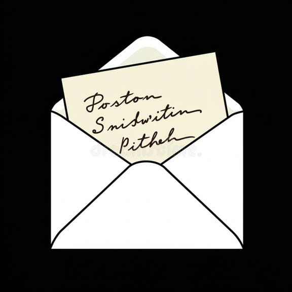 An Open Envelope Contains a Letter with Handwritten Text, Featuring ...