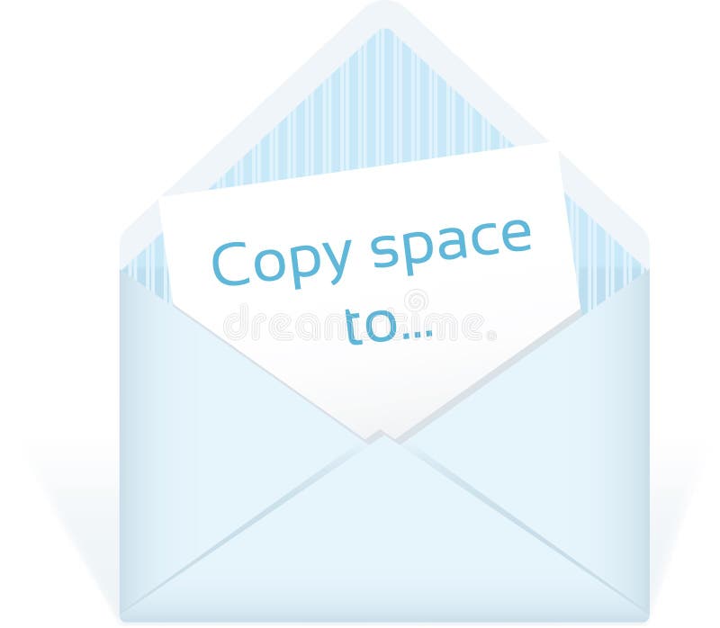 Open Envelope with Copy Space Card Inside. Stock Vector - Illustration ...
