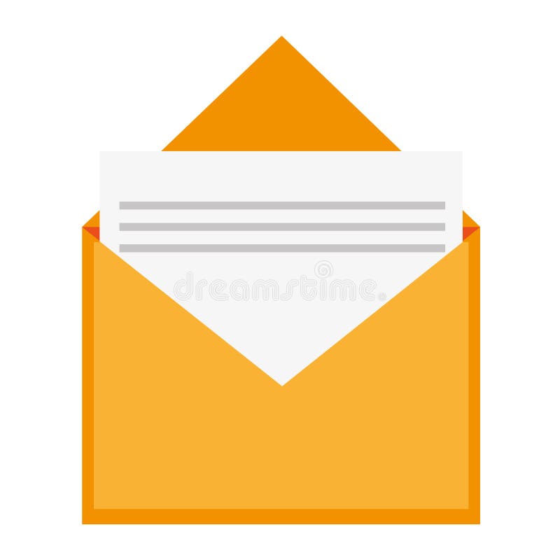 Open Envelope with Document Icon Stock Illustration - Illustration of ...