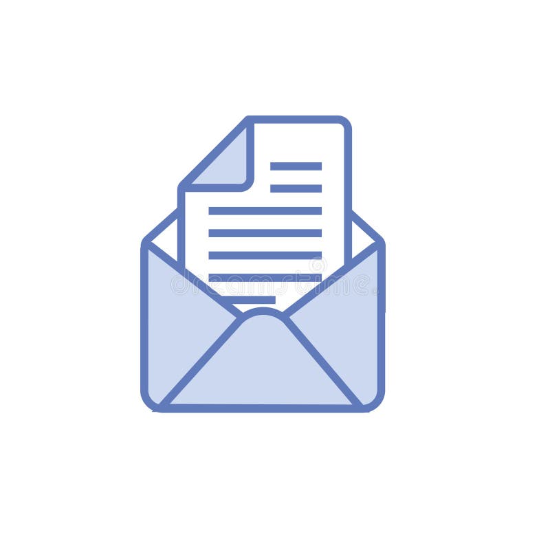 Open Envelope with Document Stock Vector - Illustration of postcard ...