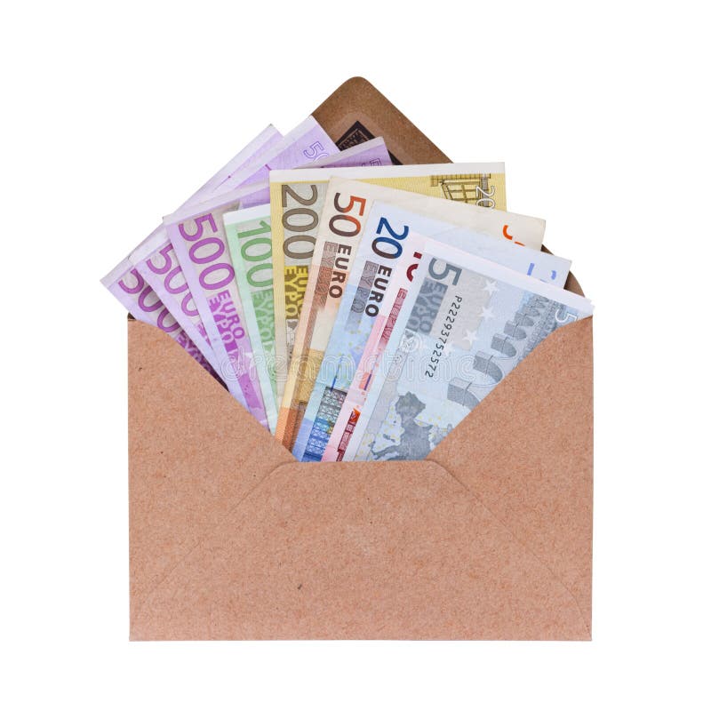 Envelope with Euro Bank Notes - Close Up Stock Photo - Image of close ...