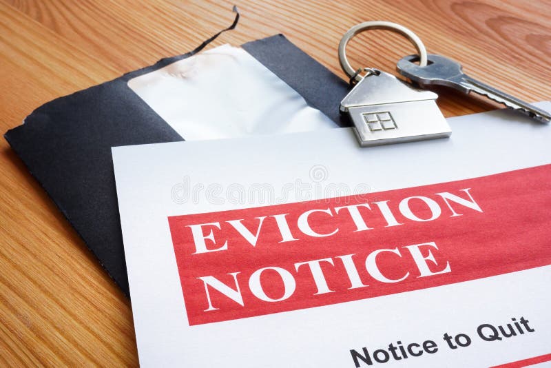 Landlord-Tenant Law and Eviction Notice on a Desk. Stock Image - Image ...