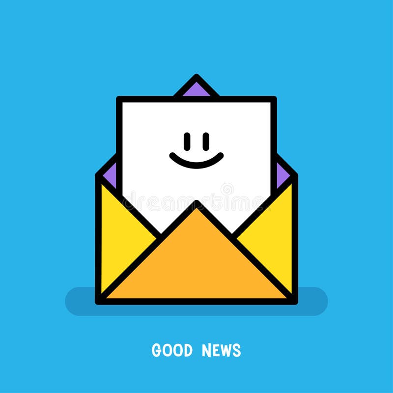 An Open Envelope with a Happy Emoticon. Isolated Vector Illustration ...