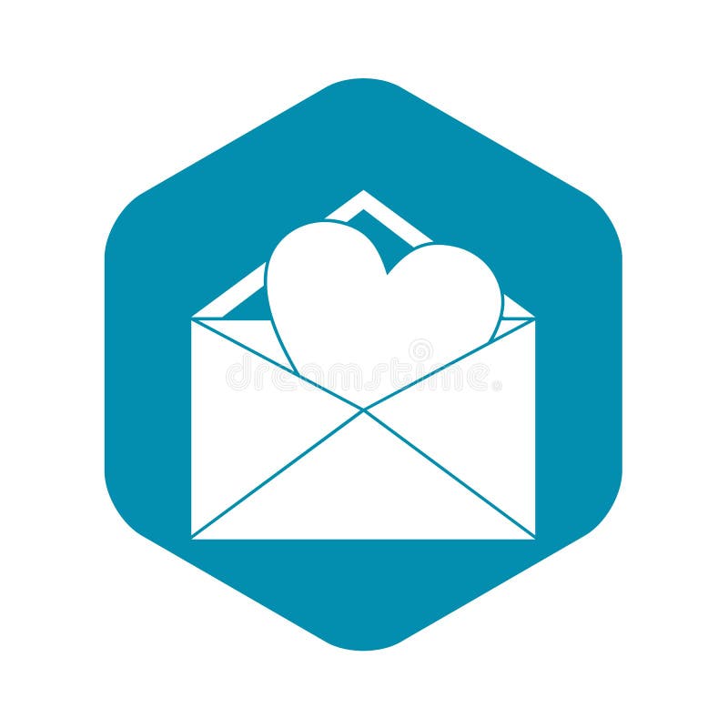 Open Envelope with Heart Icon, Simple Style Stock Vector - Illustration ...