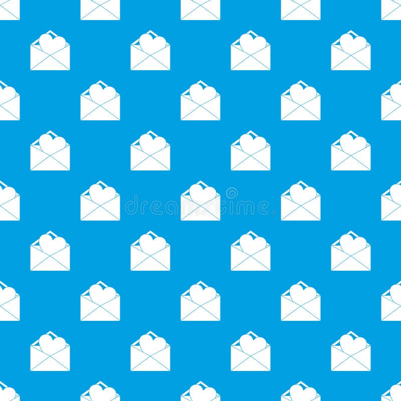 Open Envelope with Heart Pattern Seamless Blue Stock Vector ...