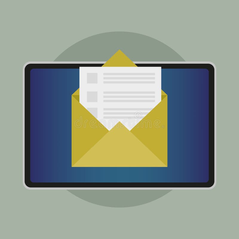 Open Envelope Icon. Document Inside Envelope. Digital Mail Concept ...