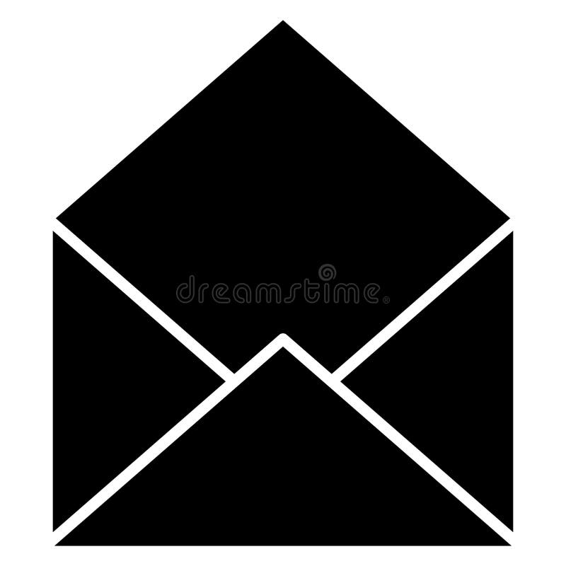 Letter Email Icon Silhouette. Mail Envelope Symbol Stock Vector ...