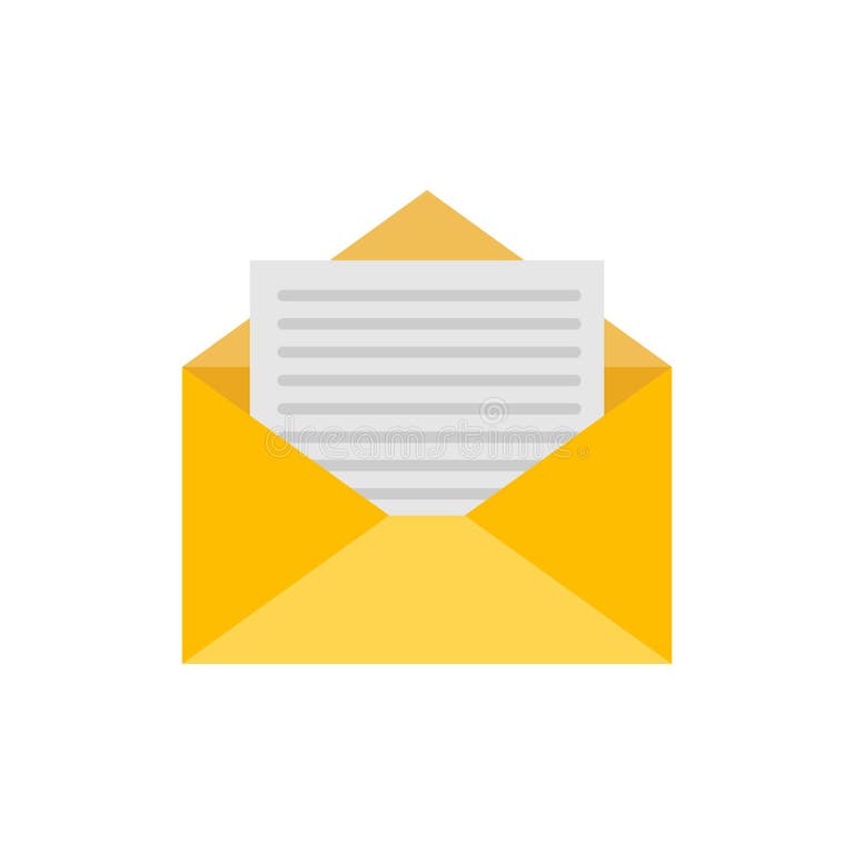 Open Envelope Icon. Flat Illustration of Open Envelope Vector Icon for ...