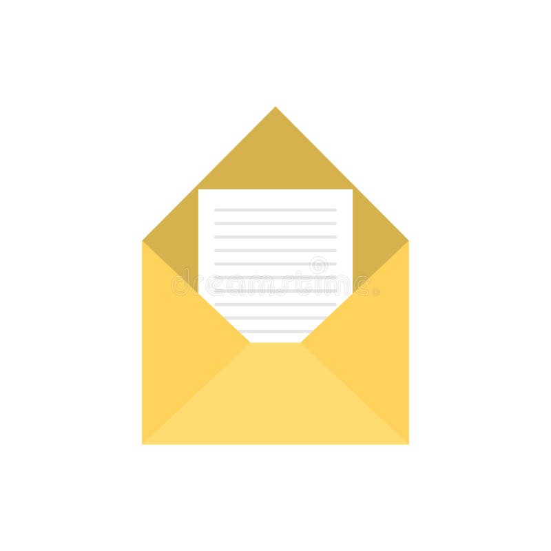 Open Envelope Icon. Flat Illustration of Open Envelope Vector Icon for ...