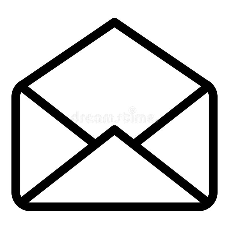 Open Envelope Icon, Outline Style Stock Vector - Illustration of ...