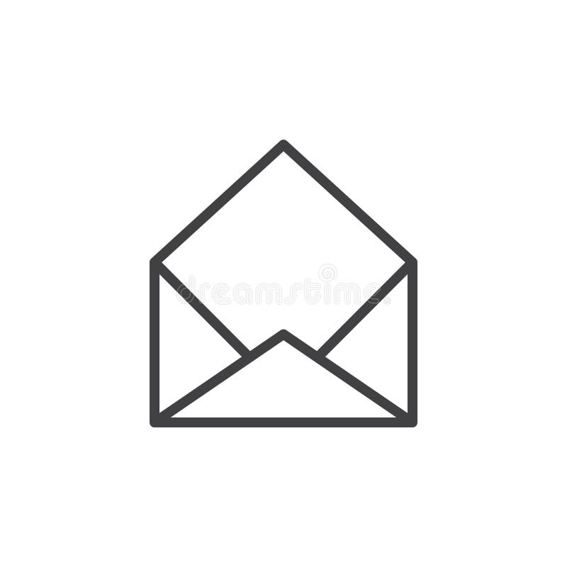 Open Envelope Icon Set. Open Email Letter Web Vector Symbol. Open Mail ...