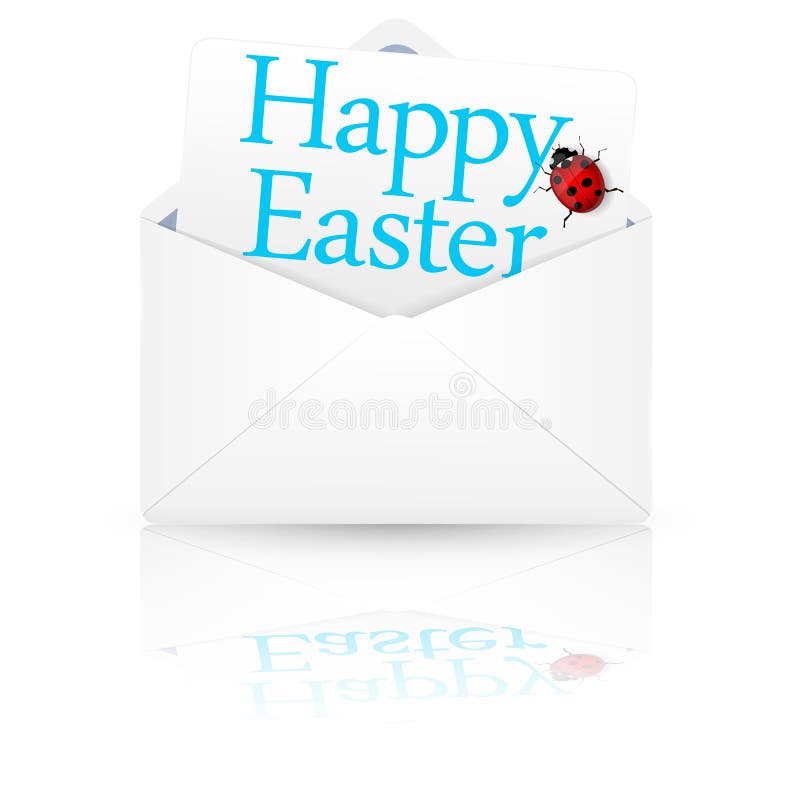 Open Envelope with Inscription Happy Easter Stock Vector - Illustration ...