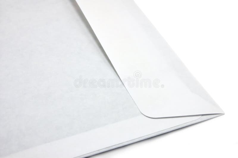 White Open Envelope, Isolated, Large Detailed Macro Closeup Stock Photo ...