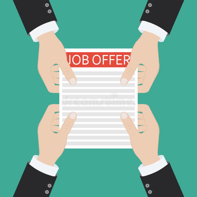 Open Envelope with Job Offer Message. Flat Design Vector Illustration ...