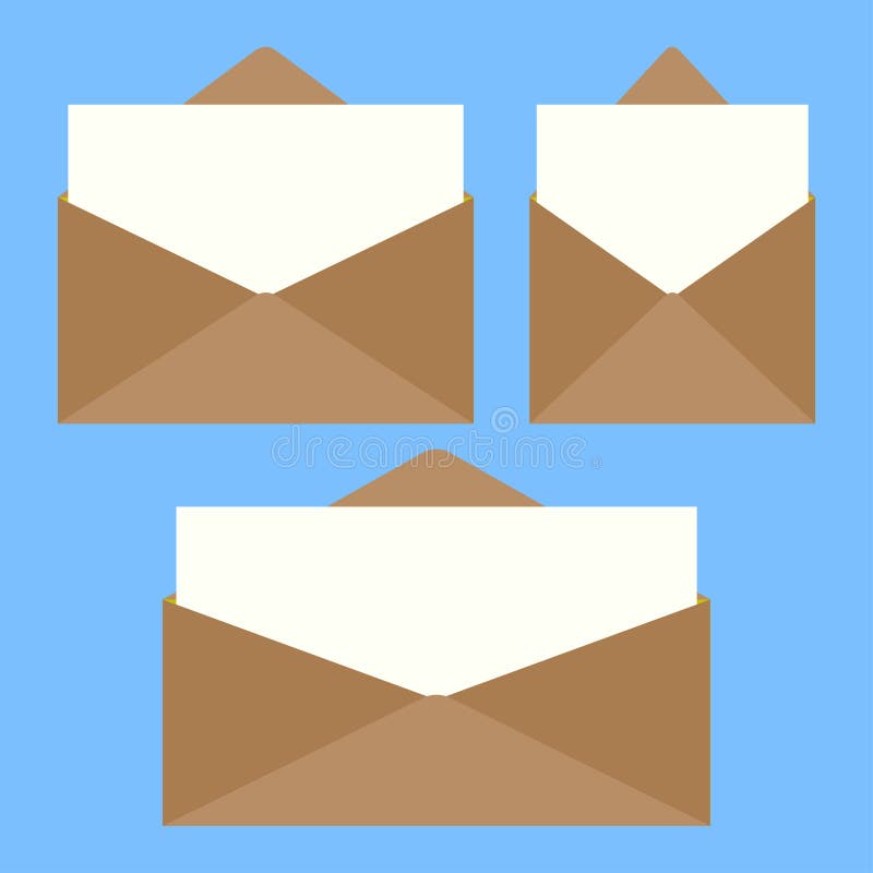 Plic Deschis Cu Hârtie Necompletată. Set De Ilustrații Vectoriale Stock ...
