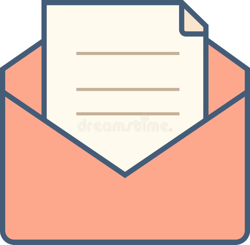 Open Envelope with Letter Icon Design Illustration Stock Illustration ...