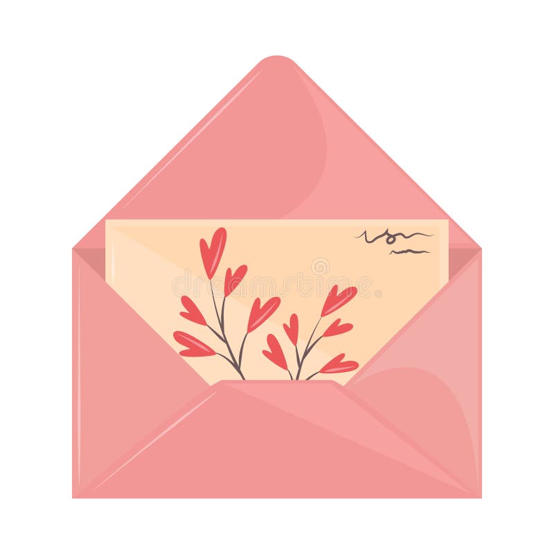 Open envelope and letter stock vector. Illustration of communication ...