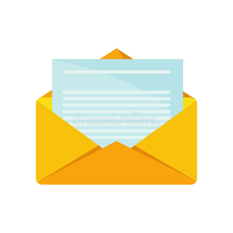 Open envelope with letter stock vector. Illustration of text - 273185924