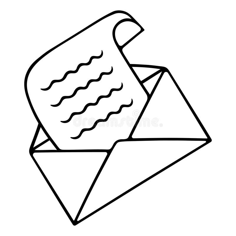 Letter Sketch stock vector. Illustration of envelope - 56182206