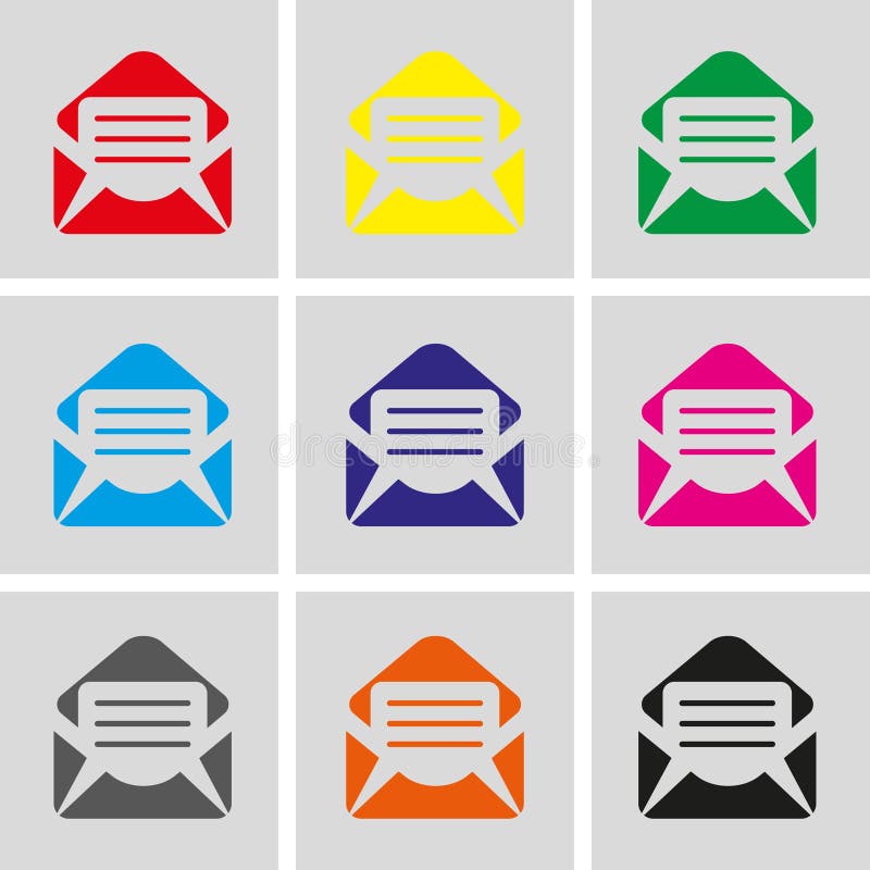 Open Envelope Mail Icon, Vector Illustration. Flat Design Style Stock ...