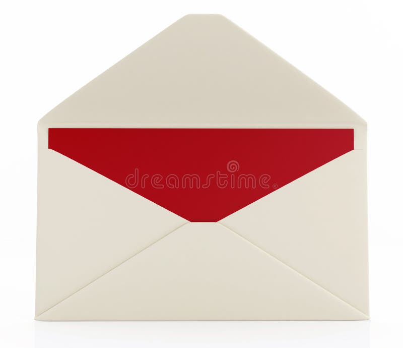 Open Envelope with Message Card Stock Illustration - Illustration of ...